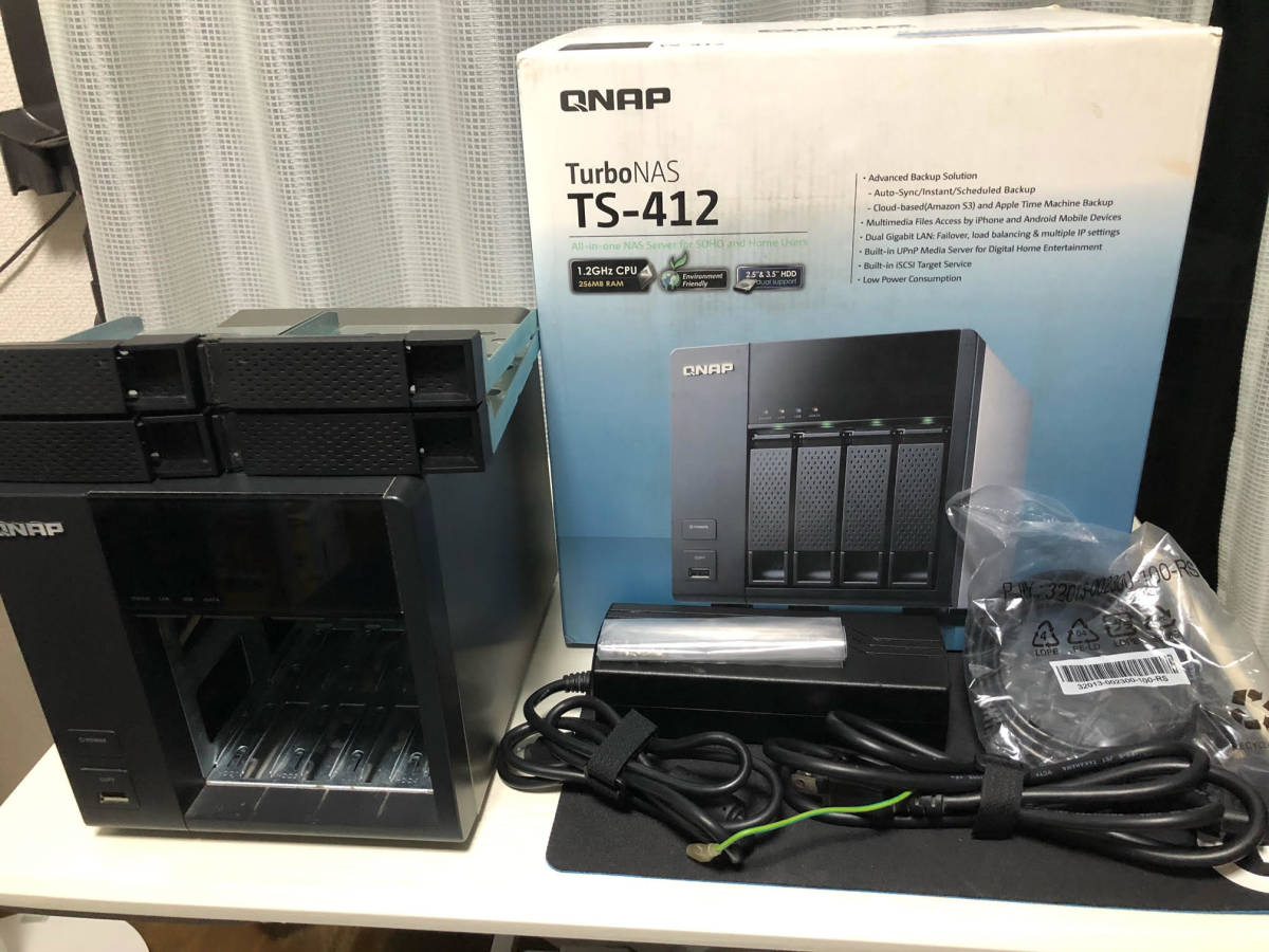 QNAP キューナップ TS-412 NAS ケース ストレージ サーバー 3.5/2.5 インチ 4ベイ 省電力 大容量対応 ネットワーク 動画 ISO 再生(NAS)｜売買された ...