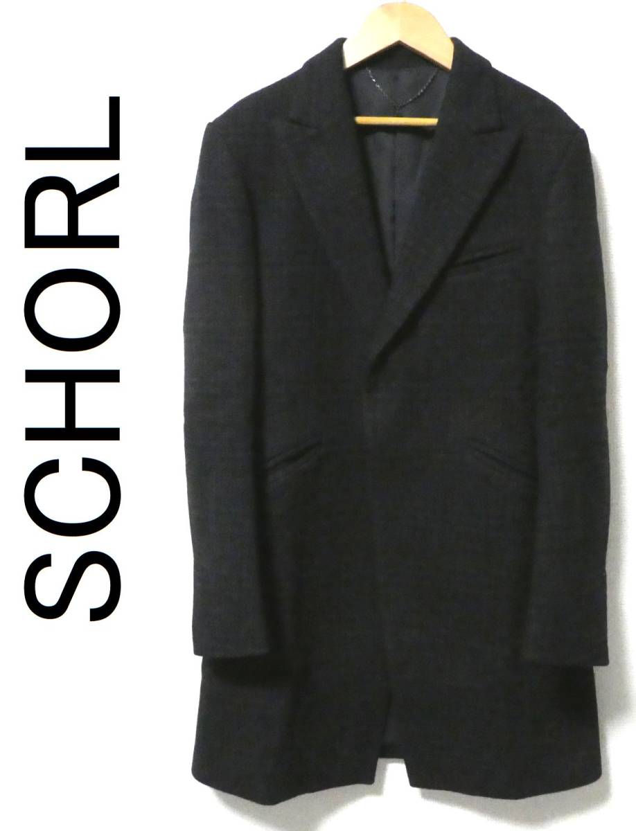 SCHORL ショール 5351プールオム チェック 圧縮ウール 比翼 3B コンチョボタン チェスターコート 42 黒 ブラック(コート)｜売買されたオークション情報、yahooの商品情報を ...