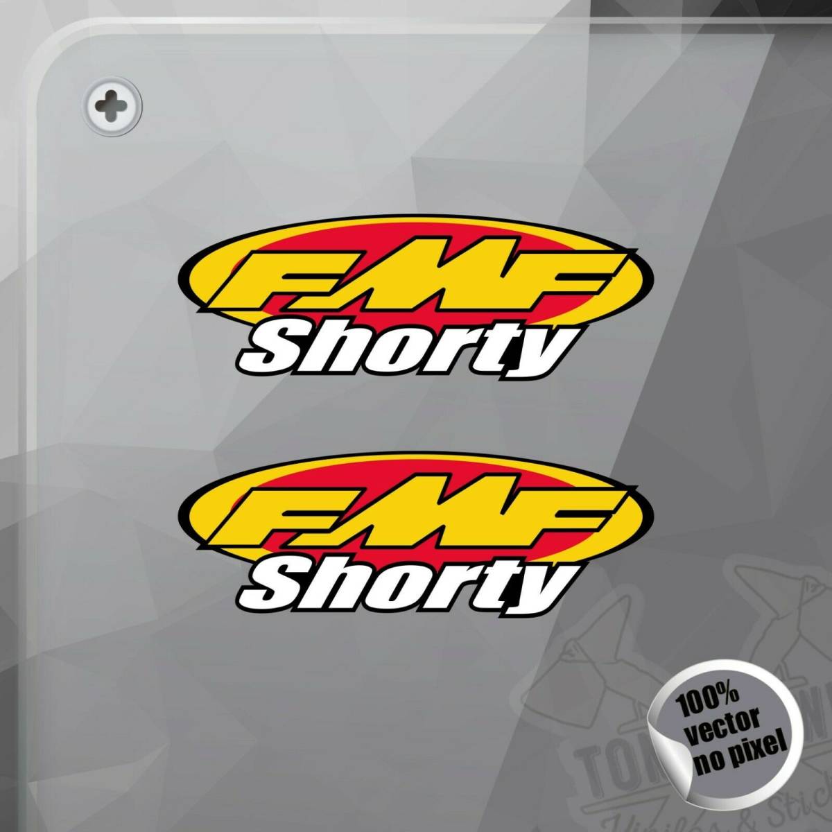 特別価格 FMF Shorty Decal Sticker オートバイ ヘルメット ステッカー シール デカール 11.5x 3.7cm 2枚 ...