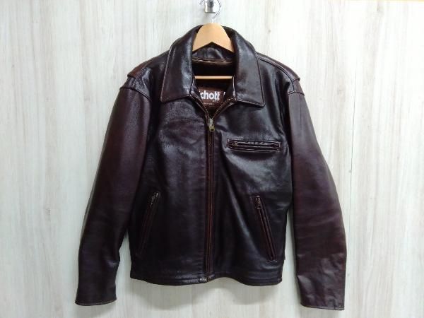 Schott ショット シングルライダース メンズ 642VS 38 Mサイズ相当 ブラウン レザー ボアライナー付き 秋冬防寒 アメリカ製 ファスナー(ライダースジャケット)｜売買された ...