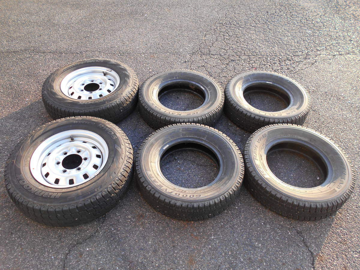 小型トラック用スタッドレス F:185R14C 102/100L Hankook WINTER RW06 12年製 8分 R:165R13 ...