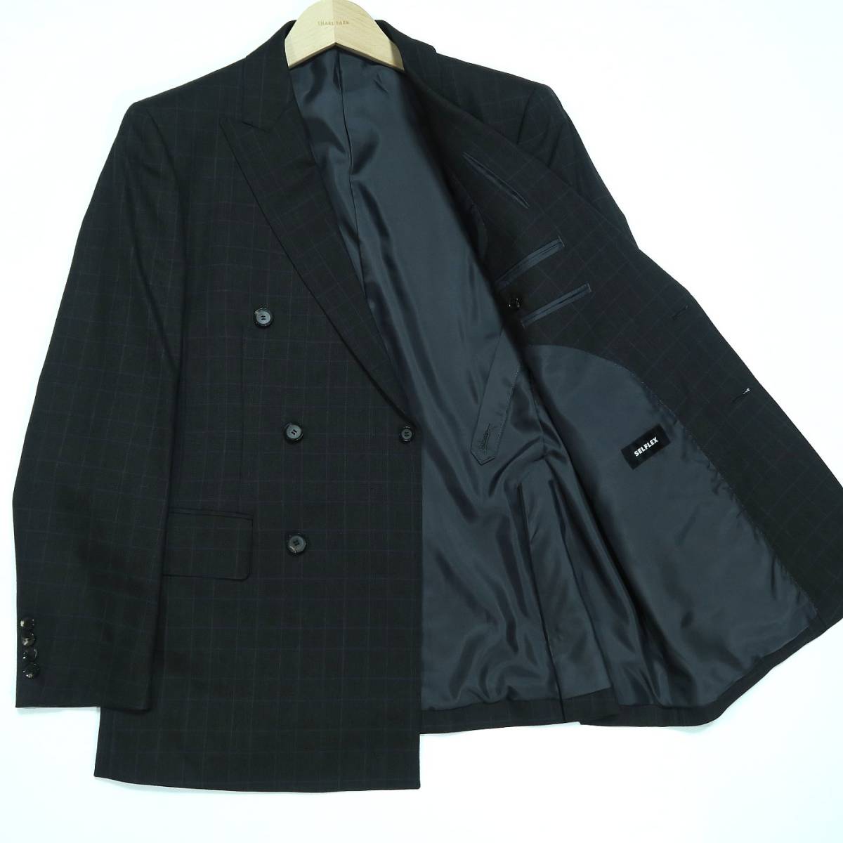 P005 大幅 秋冬 オンワード樫山 セルフレックス selflex 日本製 グレー色系チェック 高級ダブルスーツ A4 W75(ダブルスーツ)｜売買されたオークション情報、yahooの商品 ...