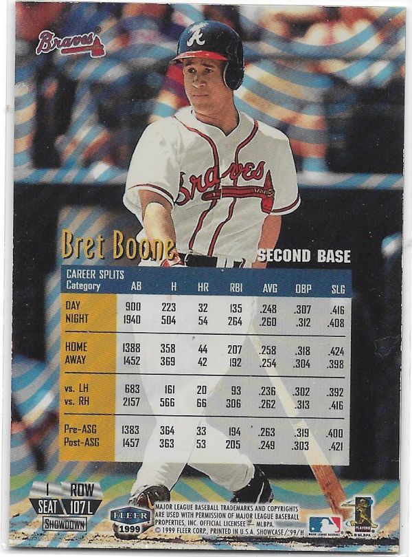 LEGACY COLLECTION 1999 Flair Showcase Row 1 Legacy Collection #107L Bret Boone Braves Mariners ...