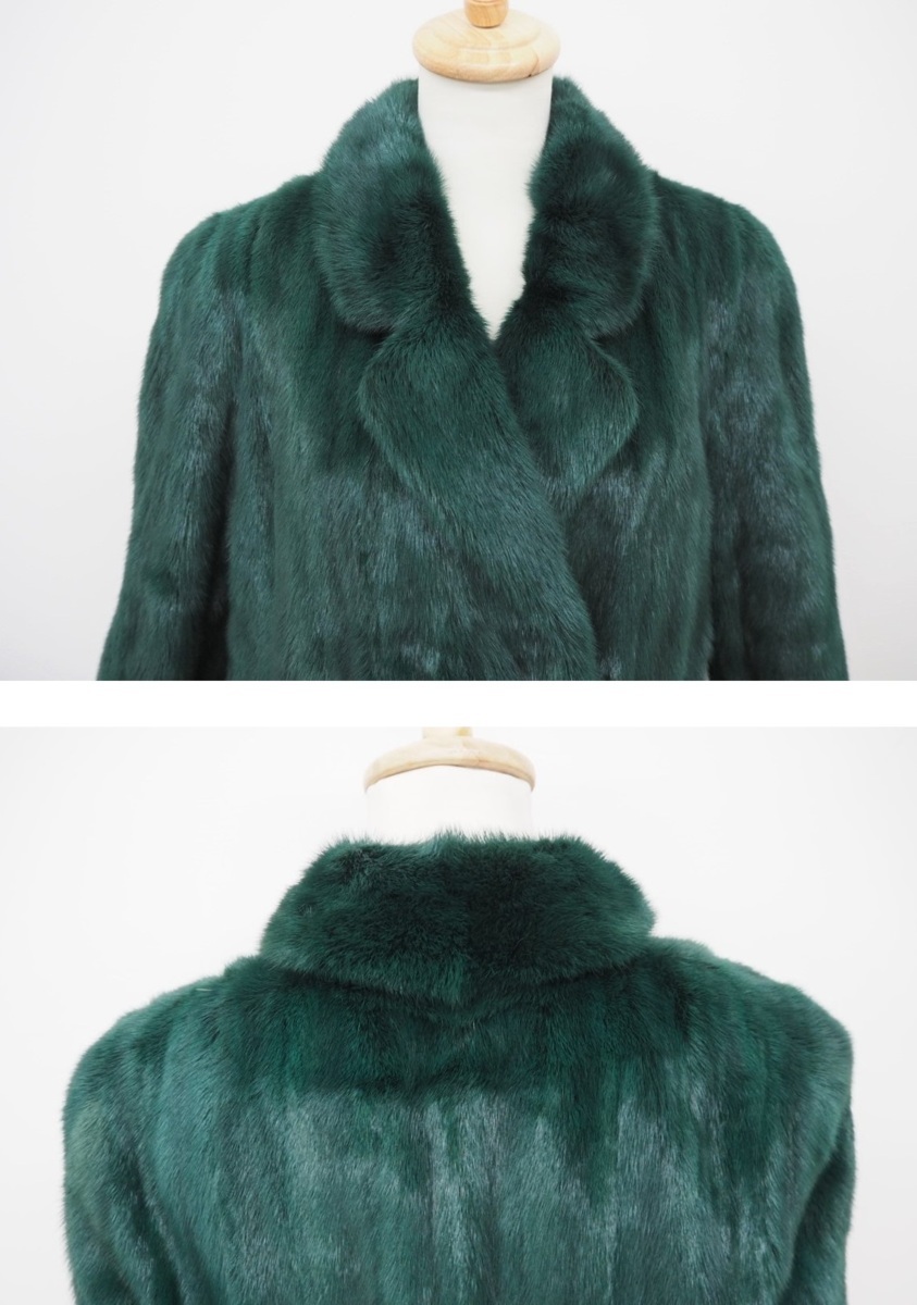 Lellegrini by NAKAMURA 高級毛皮 染めミンク ショートコート / 58cm丈 レア フロントダブルボタン グリーン H810T(ミンク)｜売買されたオークション情報 ...