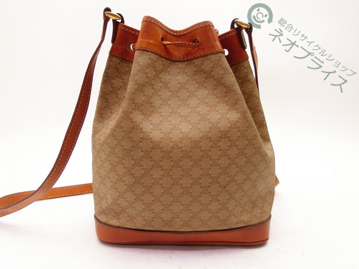 S6506 CELINE セリーヌ マカダム柄 ブラゾン PVC × レザー 巾着 ショルダー バッグ(ショルダーバッグ)｜売買された ...