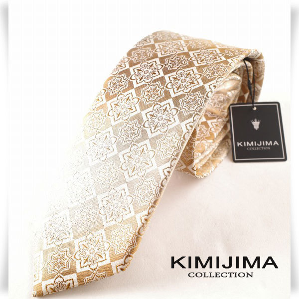 1円 KIMIJIMA COLLECTION 君島 キミジマ コレクション シルク絹100％ネクタイ 織柄 日本製 正規店本物 9810 ...
