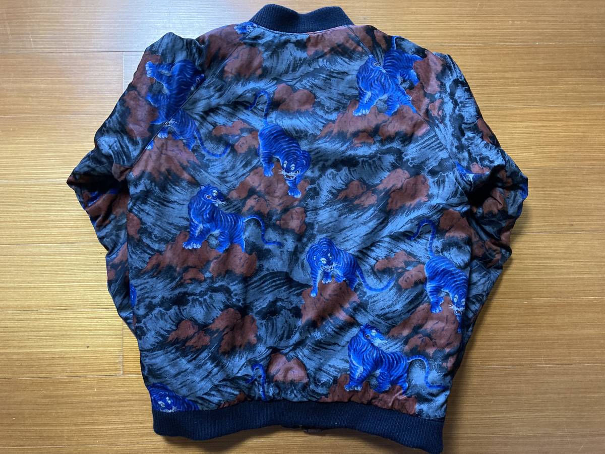 CALEE PARAFFIN SATIN TIGER PATTERN RIB JACKET 虎柄 タイガー スカジャン 百虎 RADIALL glad hand WEIRDO COOTIE ...