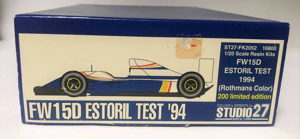 絶版品 STUDIO27 1/20 ウイリアムズFW15D 開幕前 エストリル テスト 200個限定生産品(フォーミュラ)｜売買された ...