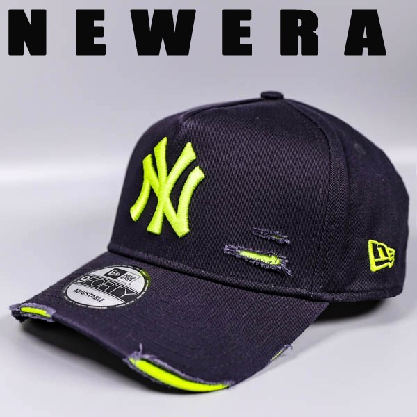 限定 MLB NY ニューヨーク ヤンキース NewYork Yankees ダメージデザイン NEWERA ニューエラ キャップG1596 ...