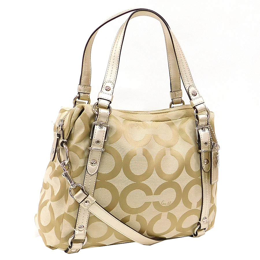 1円 極 コーチ 2wayバッグ オプアート 15275 キャンバス ベージュ系 お買い物 通勤 通学 COACH Bsi(ハンドバッグ)｜売買されたオークション情報、yahooの商品情報を ...
