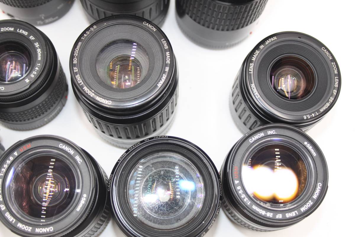 ジャンク Canon EF 10本 75-300mm F4-5.6 USM ＋ 28-80mm F3.5-5.6 USM ＋ 28-105mm ...