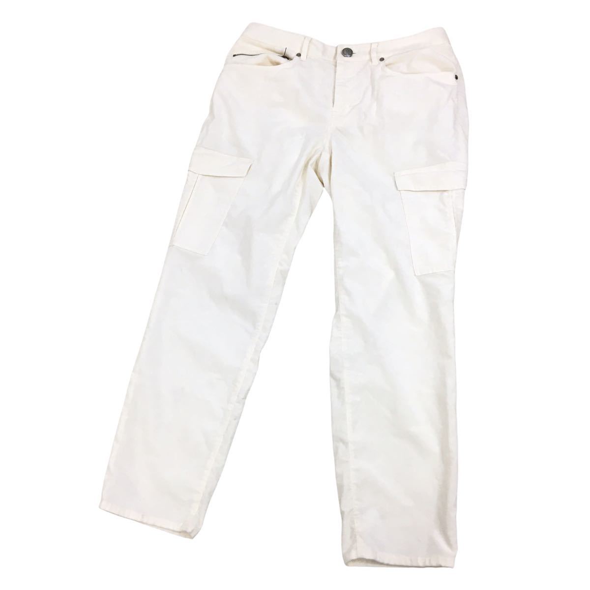 Y422 23区 カーゴパンツ テーパード ストレッチ パンツ 44 2XL 相当 レディース ボトムス アイボリー 系 オンワード樫山(XL ...