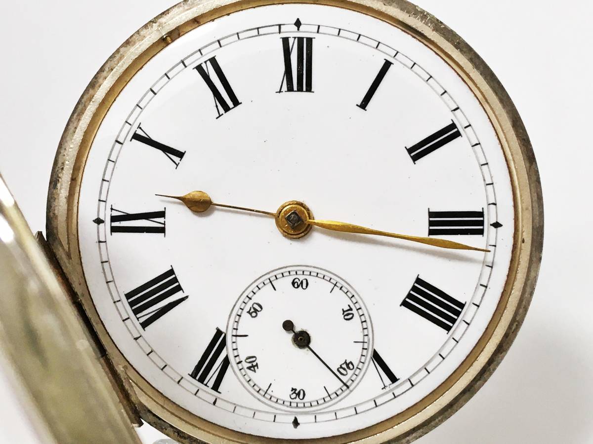 1900s 英国 W.J.Holmes London THE SEMLOH LEVER 大型18S 鍵巻き スイスムーブ イギリス大型懐中時計 ...