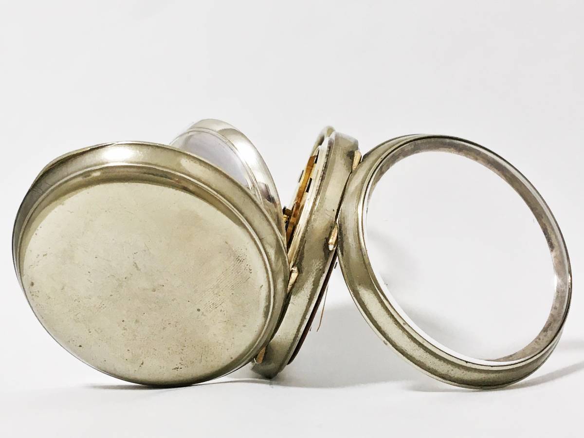 1900s 英国 W.J.Holmes London THE SEMLOH LEVER 大型18S 鍵巻き スイスムーブ イギリス大型懐中時計 ...