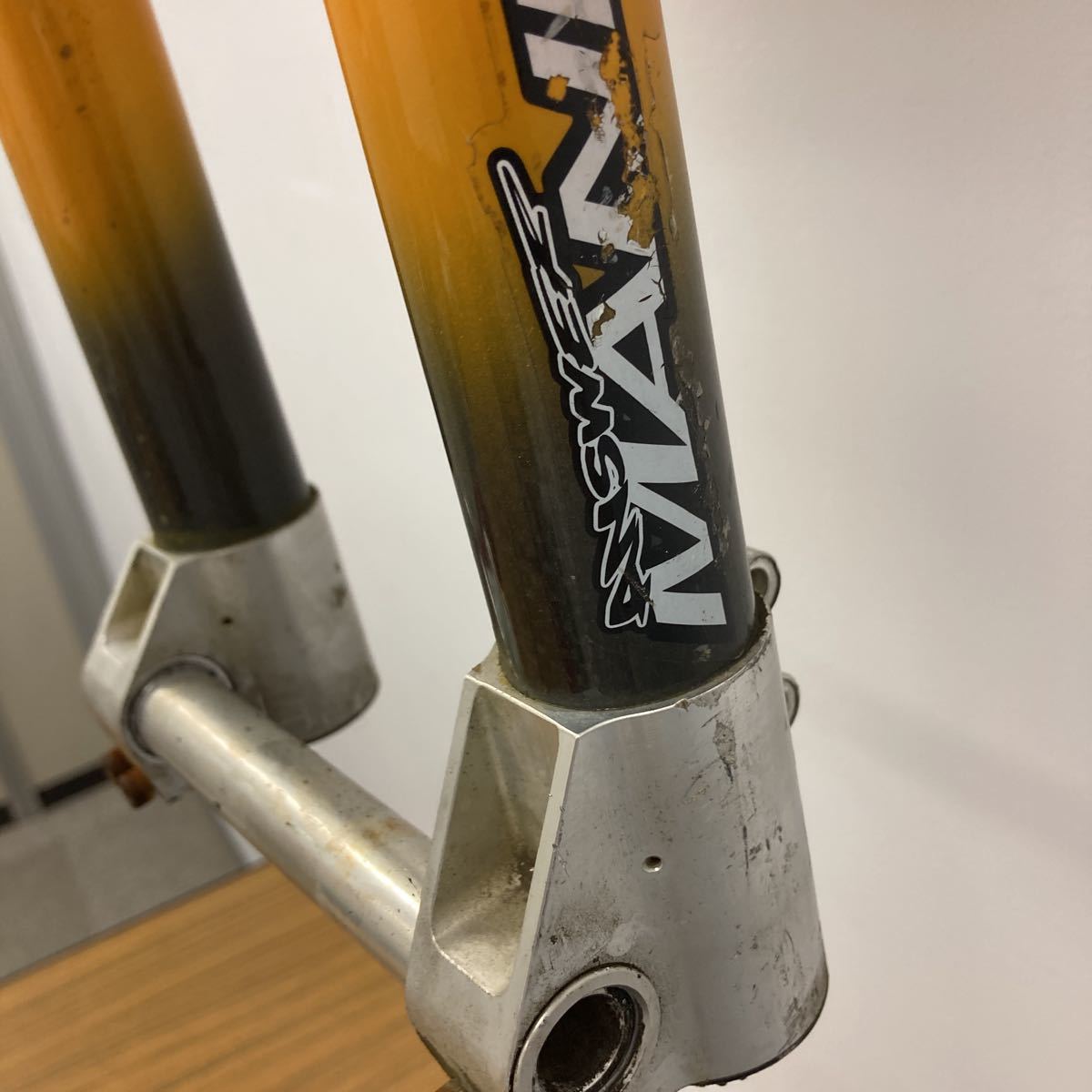 MANITOU X vert Ti カーボン 20×110 ダブルクラウン Vブレーキ ディスクブレーキ ANSWER チタンスプリング 検 ...