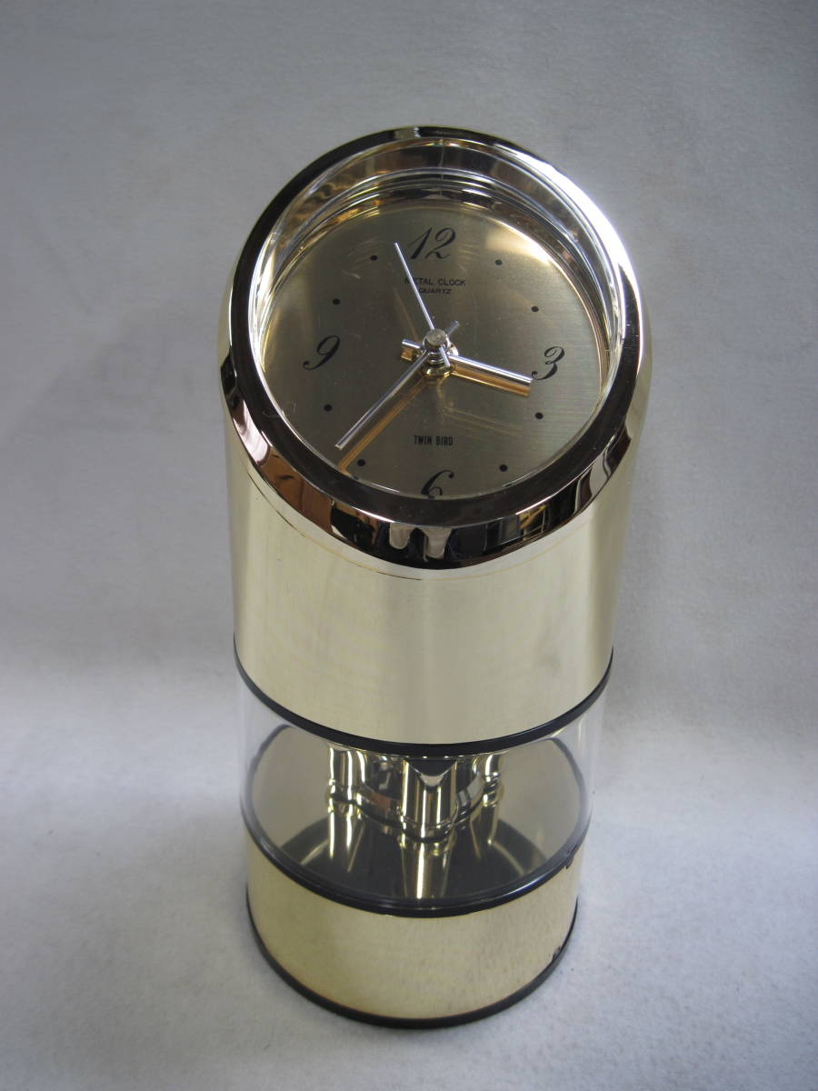 TWIN BIRD ツインバード METAL CLOCK メタルクロック クォーツ 置時計 回転振子 保管品(一般)｜売買されたオークション ...