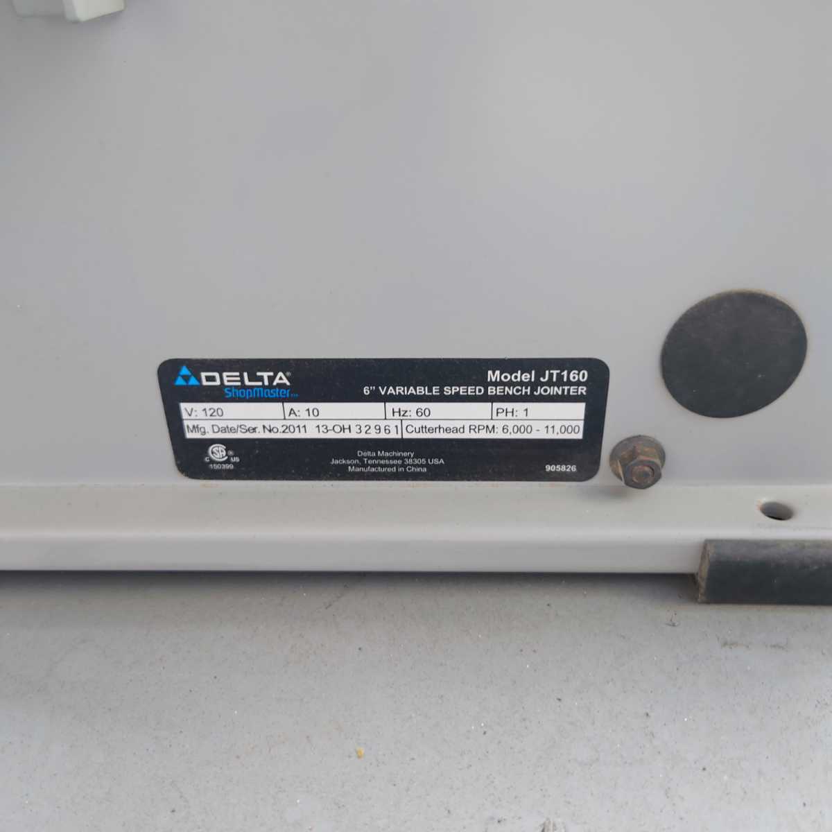 DELTA JT160 デルタ 無段変速 卓上 手押カンナ盤 JT160 手押しかんな Shopmaster 電動工具 研磨機 電動カンナ ...
