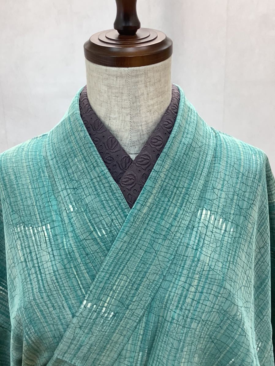 トゥレジュ 小紋 単衣 身丈160.5cm 裄65cm 正絹 グリーン系 k-047-0414t(仕立て上がり)｜売買されたオークション情報、yahooの商品情報をアーカイブ公開 ...