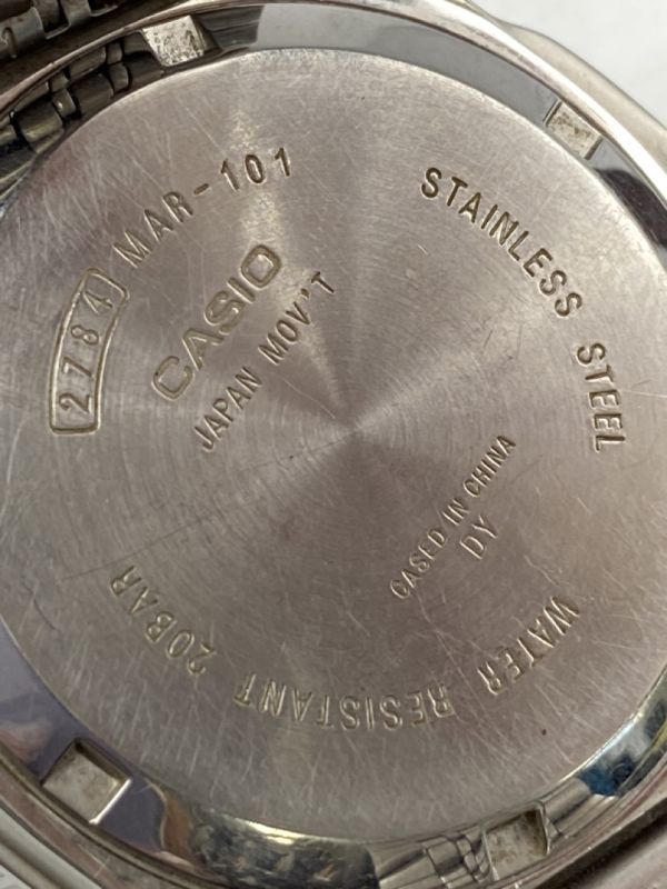 0403-1512S⑬1846 CASIO カシオ MAR-101 メンズ 腕時計 デイト グリーン文字盤 クォーツ(その他)｜売買されたオークション情報、yahooの商品情報をアーカイブ公開 ...