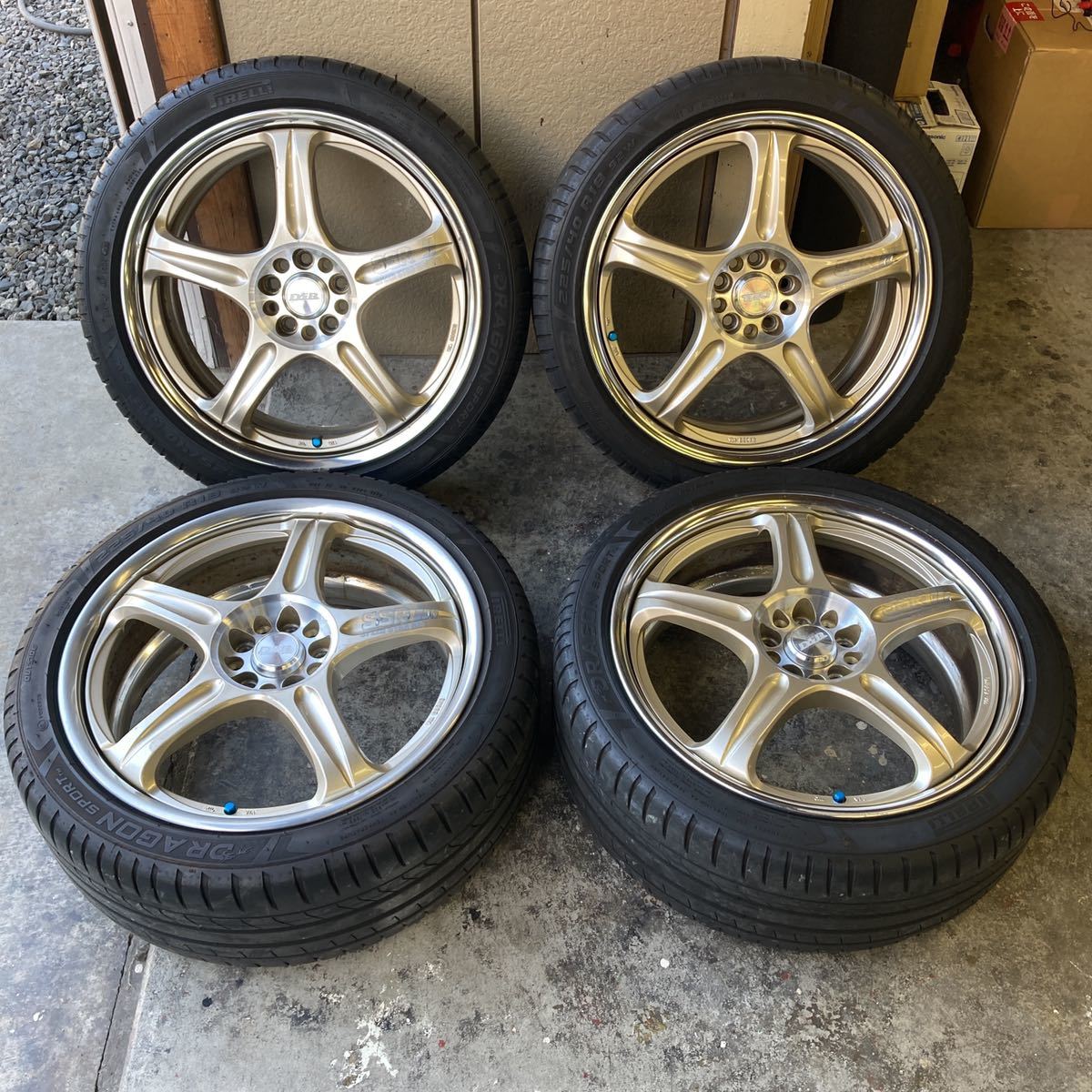 SSR スピードスター D5R 18×7.5j+48 PCD100/5H 225/40R18 ピレリー ドラゴン スポーツ 2018年製 4本 ...