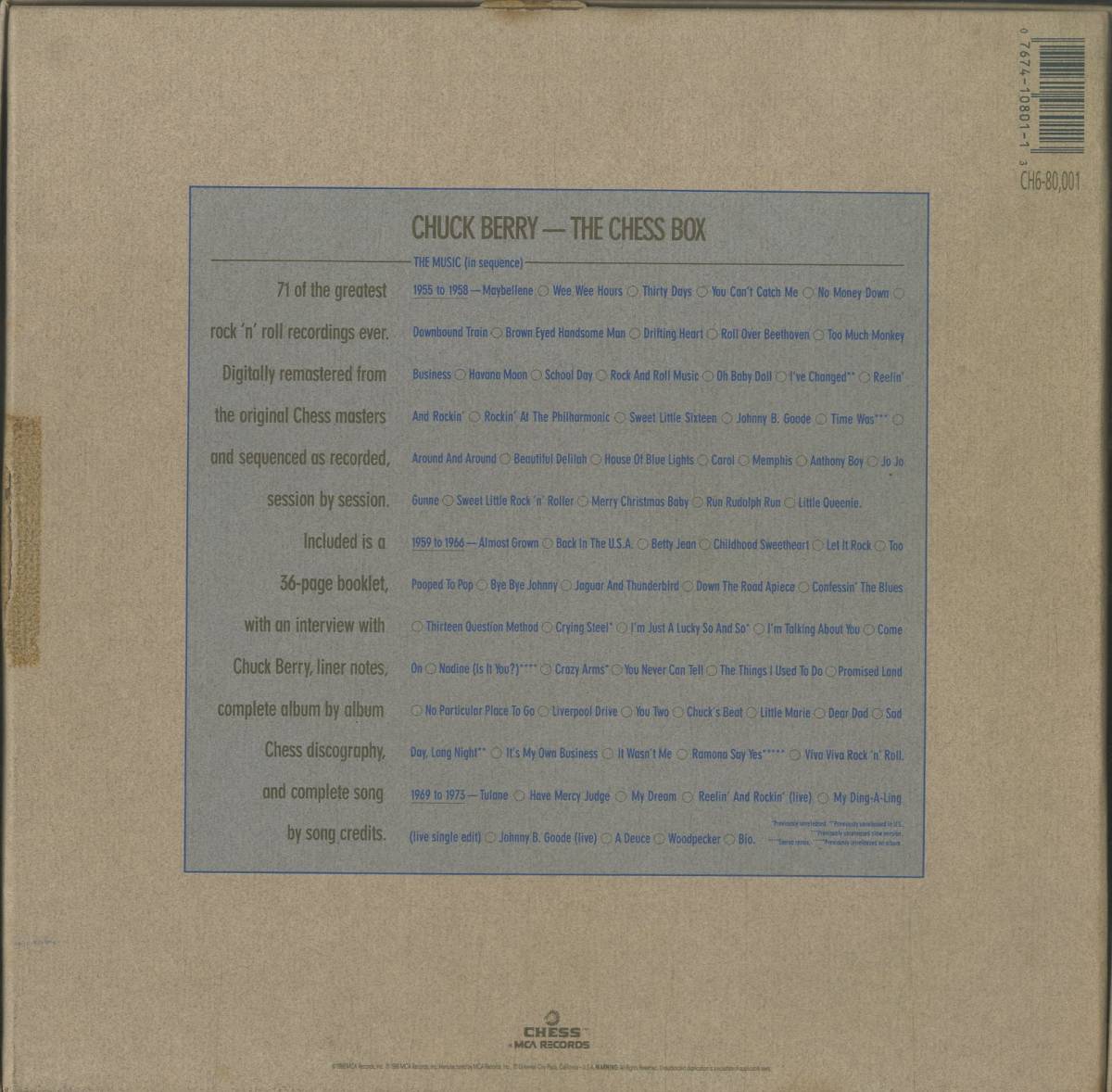 A00507576/ LP6枚組ボックス/チャック ベリー CHUCK BERRY The Chess Box 1988年 CH6-80001 ...
