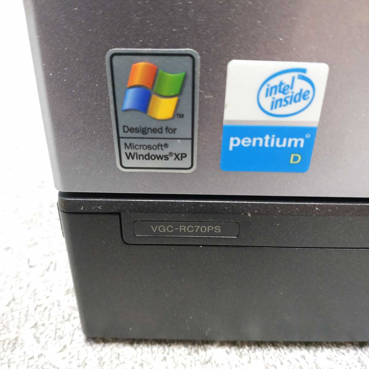 Windows XP 搭載 稀少品 SONY VAIO PCV-A41N VGC-RC70PS Intel Pntium D 840 3 ...