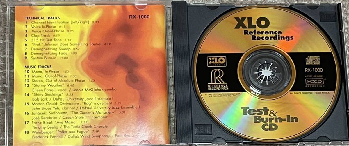 24金ゴールドCD 優秀録音レーベル 米XLO Reference Recordings RX-1000/HDCD Test&Burn-In ...