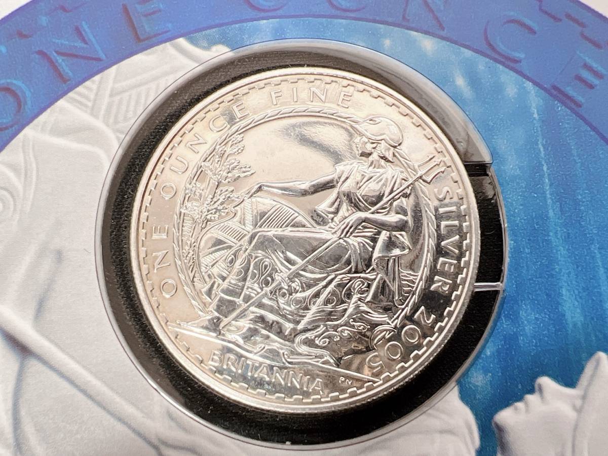 銀貨 2005 SILVER BULLION BRITANNIA ROYAL MINT ONE OUNCE FINE 2POUNDS ELIZABETHⅡ コイン アンティーク 4688(その ...
