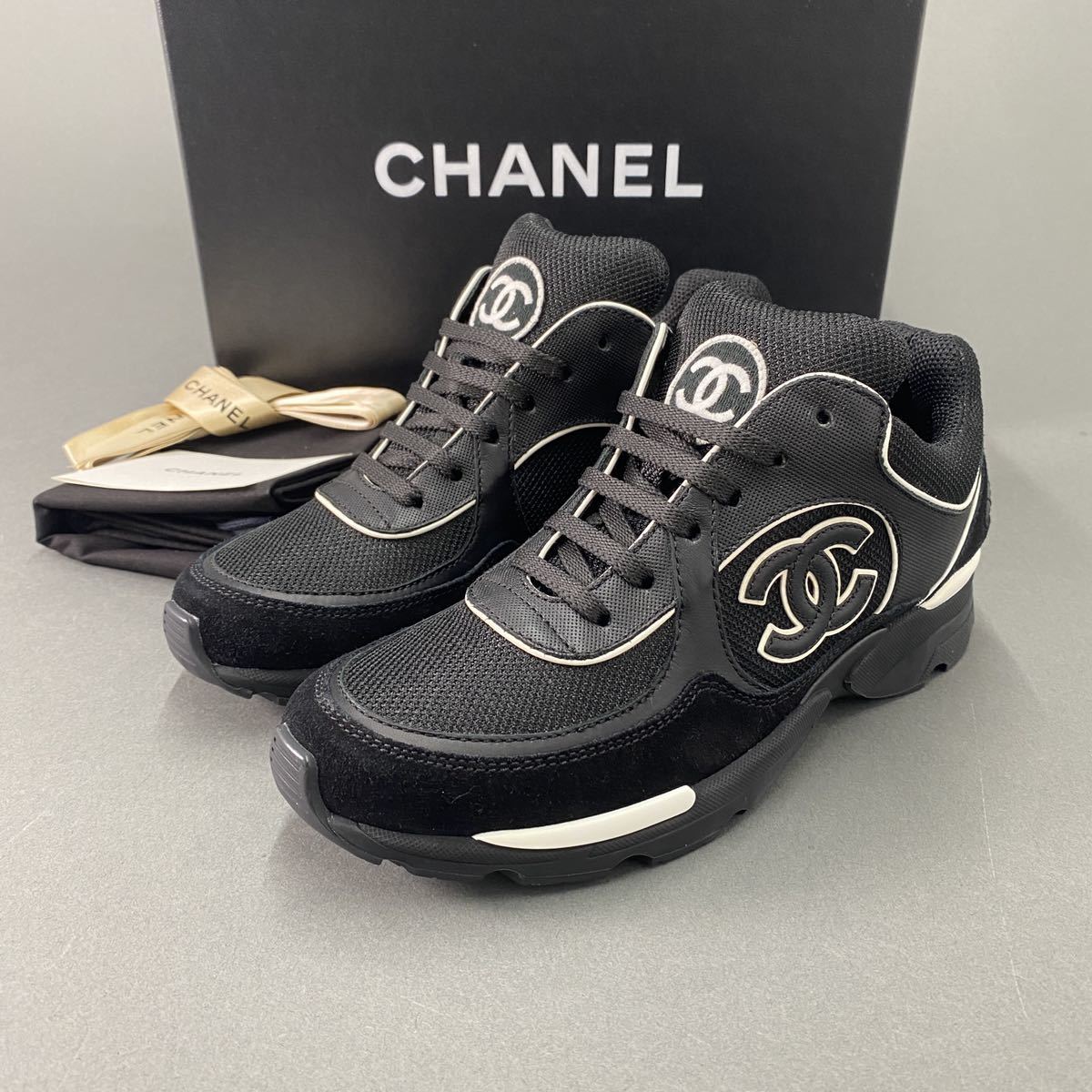 g23 新作 品 CHANEL シャネル トップトレーナー トリプルブラック スニーカー 36 23cm レディース 女性用(23.0cm)｜売買されたオークション情報、yahooの商品情報を ...