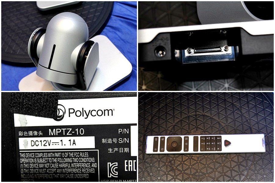 Polycom ポリコム テレビ会議システム用 カメラ MPTZ-10×2台+スピーカー×4台＆リモコン 1個 一式 40124Y(テレビ電話 ...