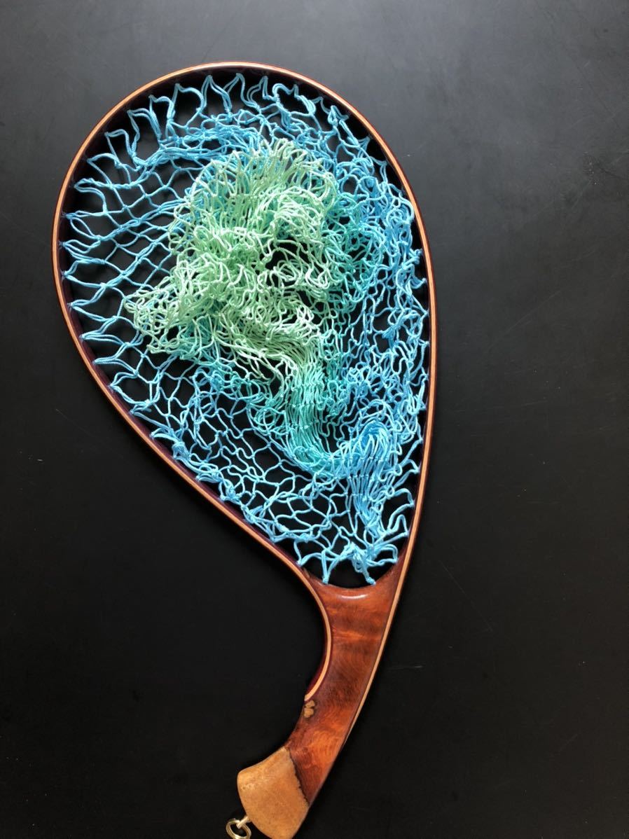 GH06 極 手作り コンクルージョン 花梨瘤 紅白瘤 ランディングネット サクラマス lure マス 渓流 編み網 超軽量115g ...