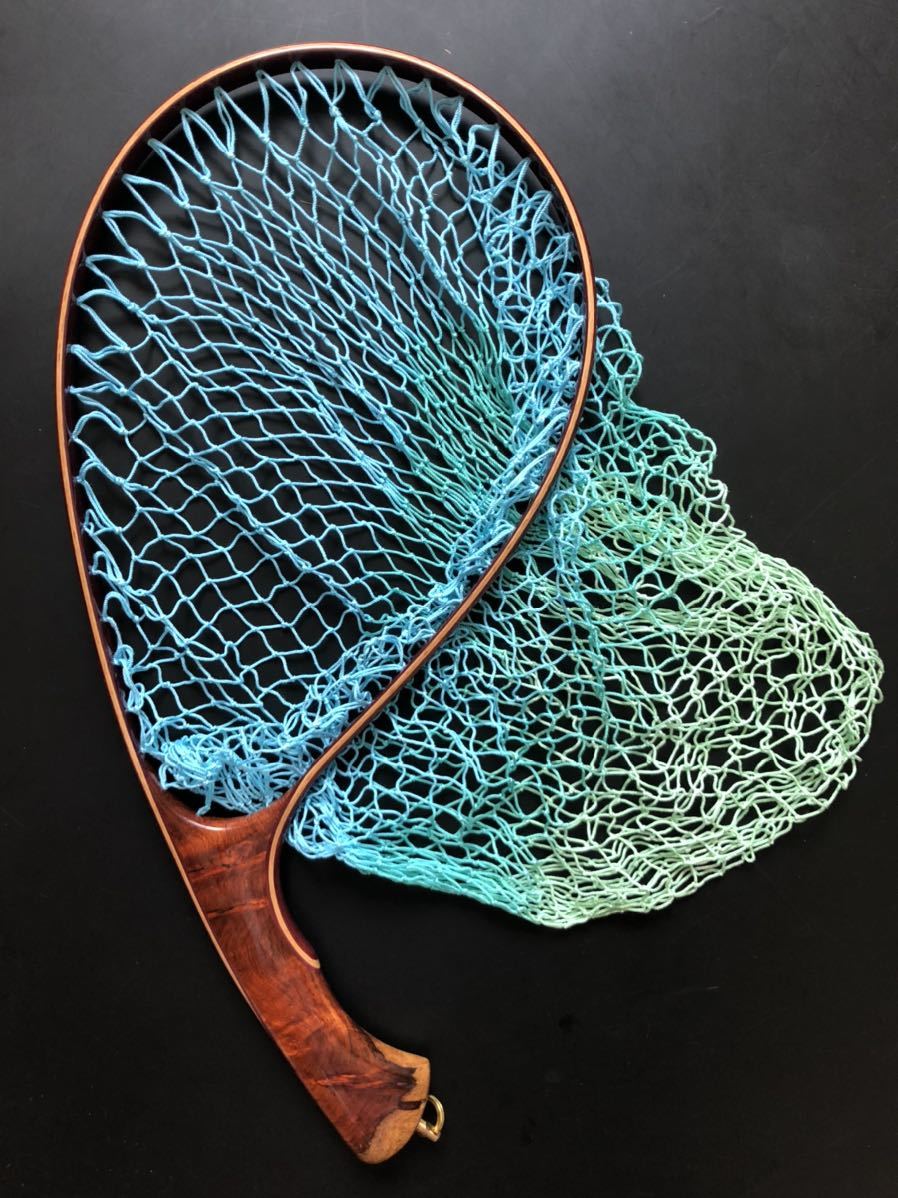 GH06 極 手作り コンクルージョン 花梨瘤 紅白瘤 ランディングネット サクラマス lure マス 渓流 編み網 超軽量115g ...
