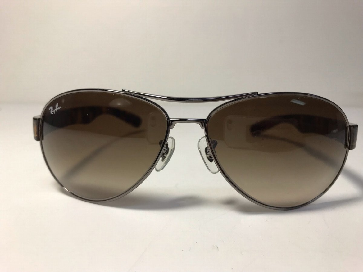 キングラム 01 Ray-Ban レイバン サングラス RB3509 004/13 ケース付き/ ティアドロップ ブラウン×シルバー べっ甲 ...