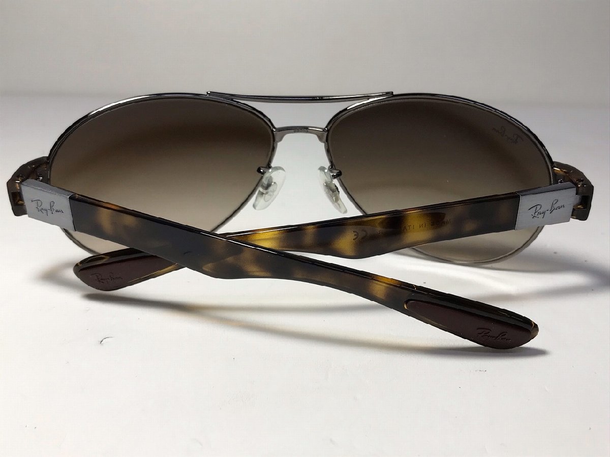 キングラム 01 Ray-Ban レイバン サングラス RB3509 004/13 ケース付き/ ティアドロップ ブラウン×シルバー べっ甲 ...
