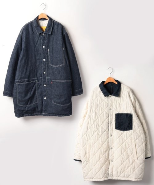 Mサイズ相当 LEVI'S RED LR PADDED CHORE COAT カバーオール リバーシブル パデットコート デニム リーバイス ...