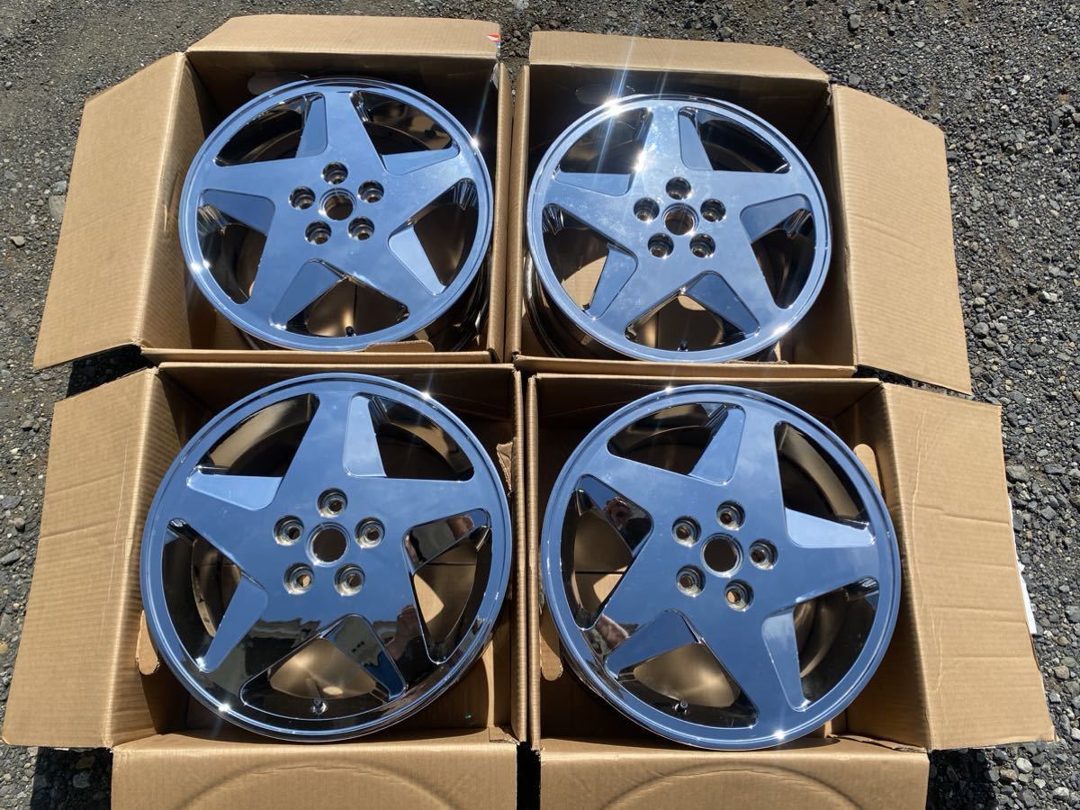 純正メッキ加工ホイール フェラーリ F348 348tb 348ts 純正17インチ PCD108 7.5J +49 / 9J +68.05 ...