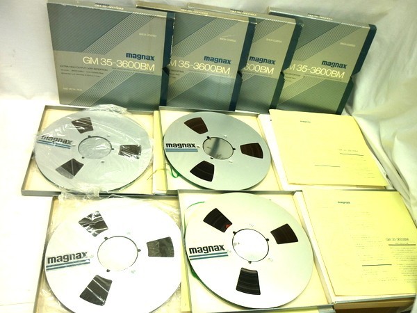 1000円スタート オープンリールテープ 4本まとめ magnax マグナックス GM35-3600BM 小西六アンペックス マグネティックテープ CC423(オープンリールデッキ)｜売買され ...