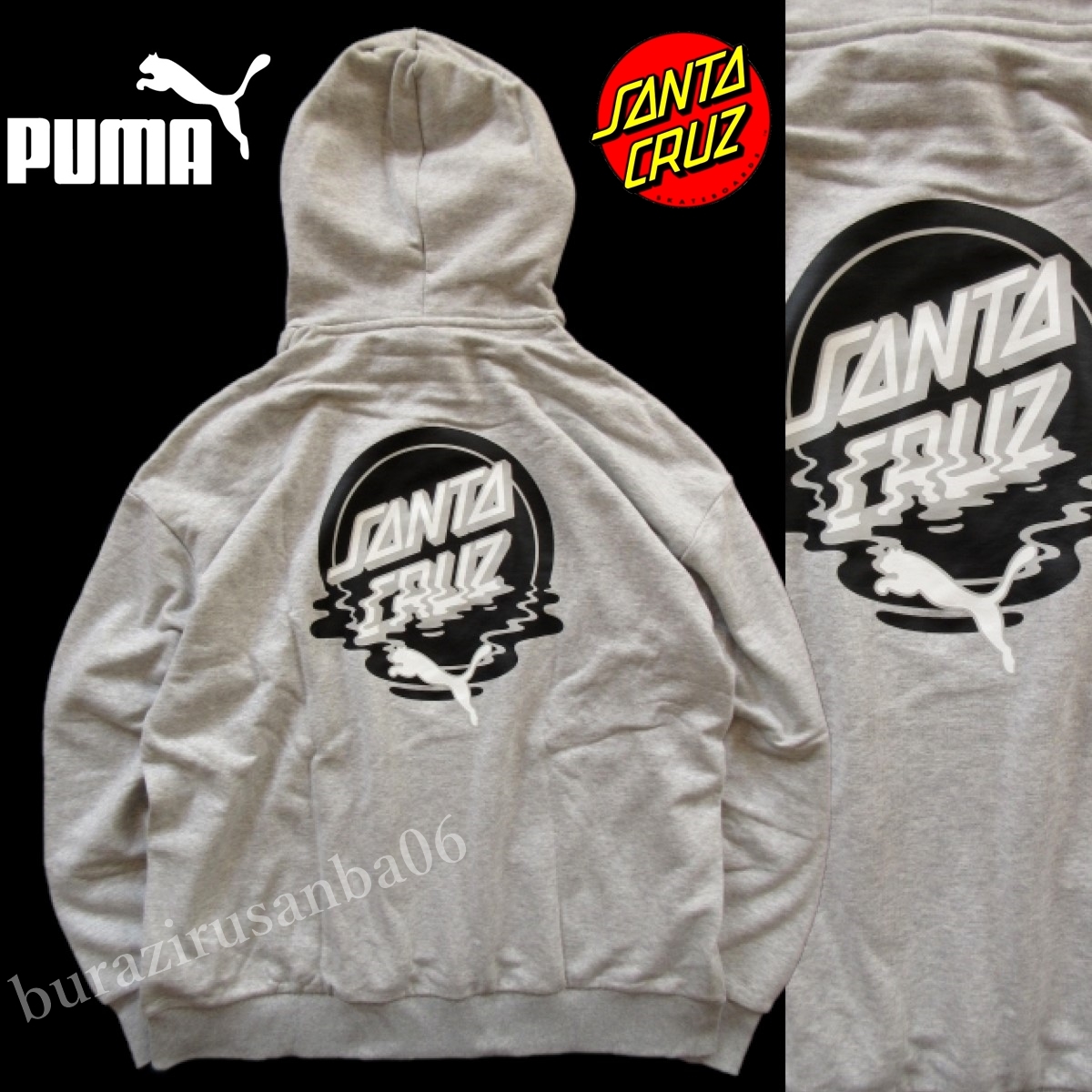 定価10 450円 プーマ PUMA X SANTA CRUZ HOODIE サンタクルーズ コラボ スウェット パーカー フーディー US ...