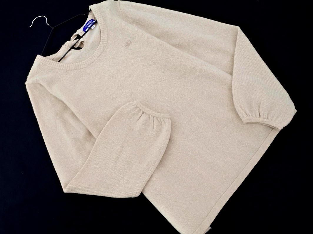 BURBERRY バーバリー ブルーレーベル ウール混 バックリボン ニット セーター size38/ベージュ cjb1 レディース(トップス ...