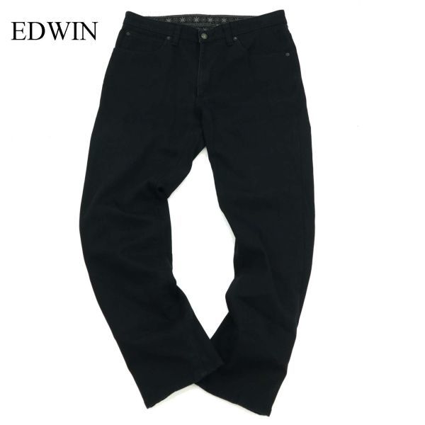 EDWIN エドウィン E503WF 秋冬 WILD FIRE 裏起毛 防風 ストレート デニム パンツ ジーンズ Sz.34 メンズ 黒 大きい 日本製 C2B03920_A#Q(W34 ...