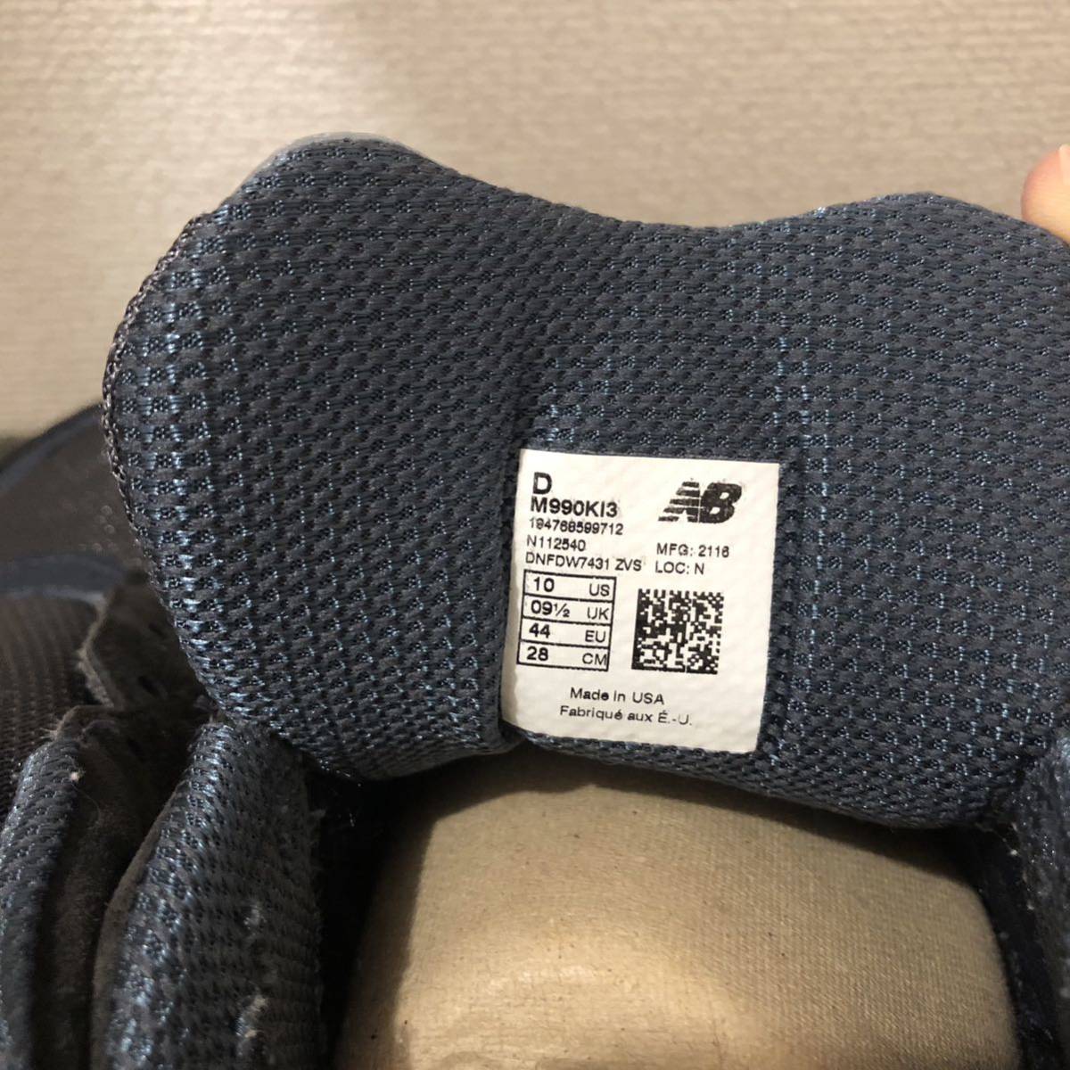 正規品 New Balance × KITH M990 V3 KI3 Genesis 28.0 ネイビー ニューバランス キス スニーカー ...