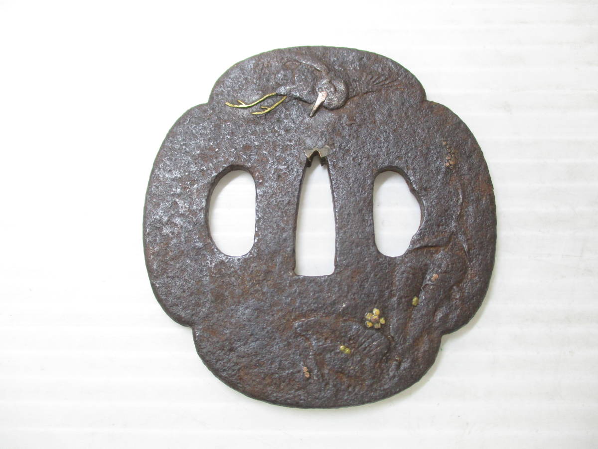 221007-005 日本刀 刀剣 刀装具 鍔 在銘 光永作 武士彫刻 重量約88.2g/象嵌 無銘 花鳥図 木瓜型 重量約87.9g 計2点(鍔、刀装具)｜売買されたオークション情報 ...