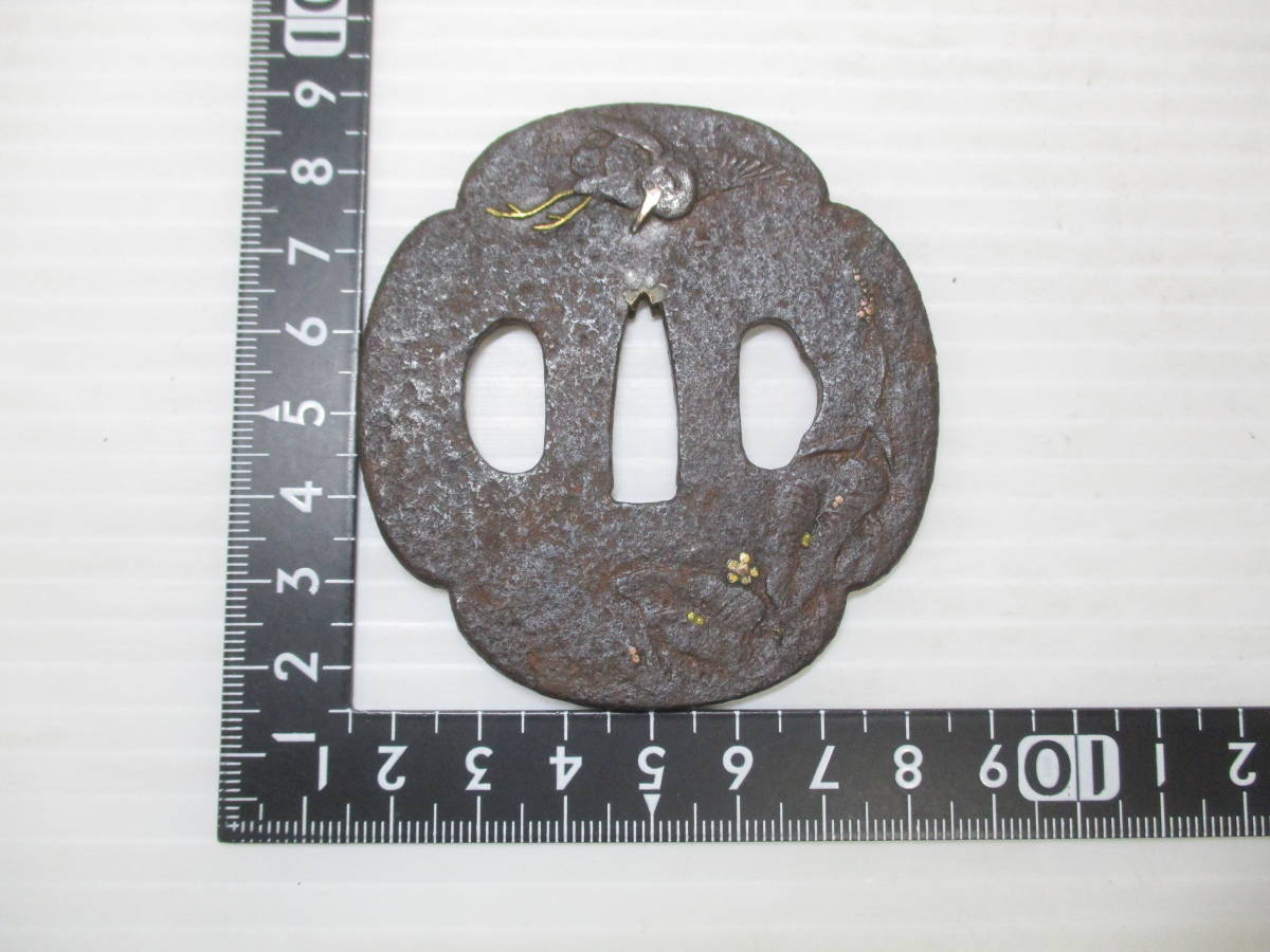 221007-005 日本刀 刀剣 刀装具 鍔 在銘 光永作 武士彫刻 重量約88.2g/象嵌 無銘 花鳥図 木瓜型 重量約87.9g 計2点(鍔、刀装具)｜売買されたオークション情報 ...