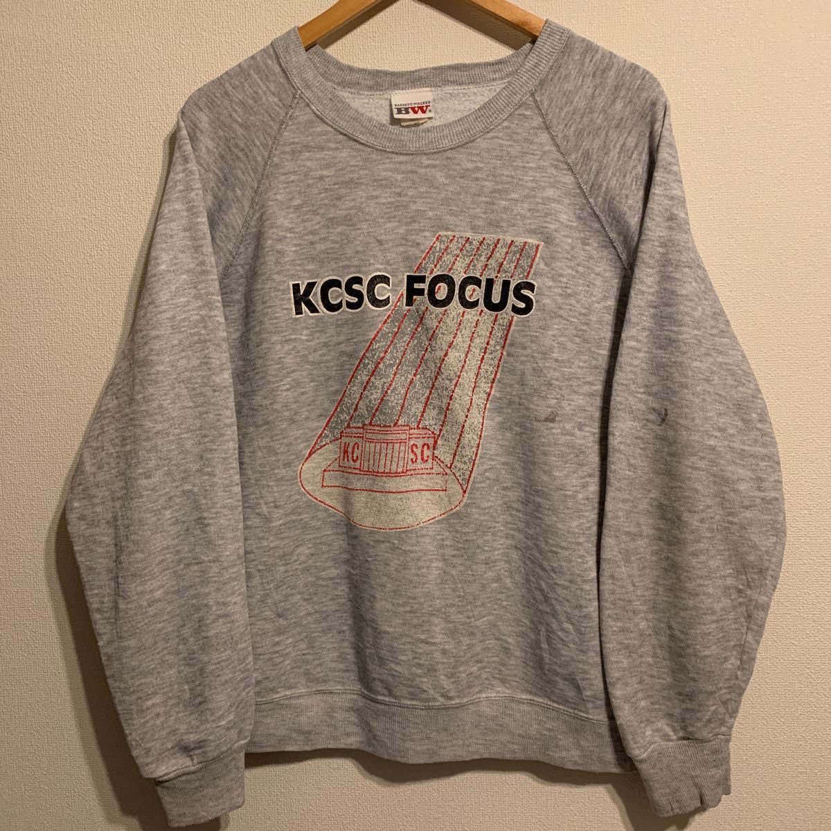 80s-90s USA製 BW スウェット KCSC FOCUS/ヴィンテージ バセットウォーカー XXXL グレー 杢 霜降り トレーナー ...