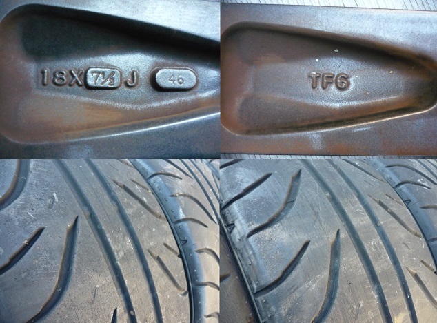 TRD TF6 18インチ 7.5J/+46 PCD 100 トヨタ FT86 プリウス 等 4本セット タイヤおまけ 225/40R18 ...