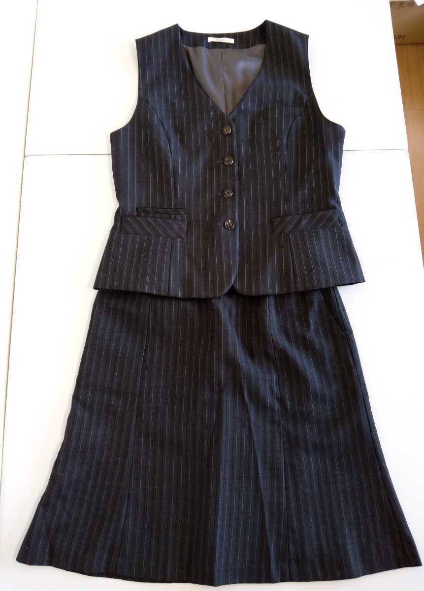 13号 Amatir製 会社制服 OL 事務服 受付 企業 スーツ ベスト スカート ブラウス リボン 大量 可愛い おしゃれ 在庫限り ...