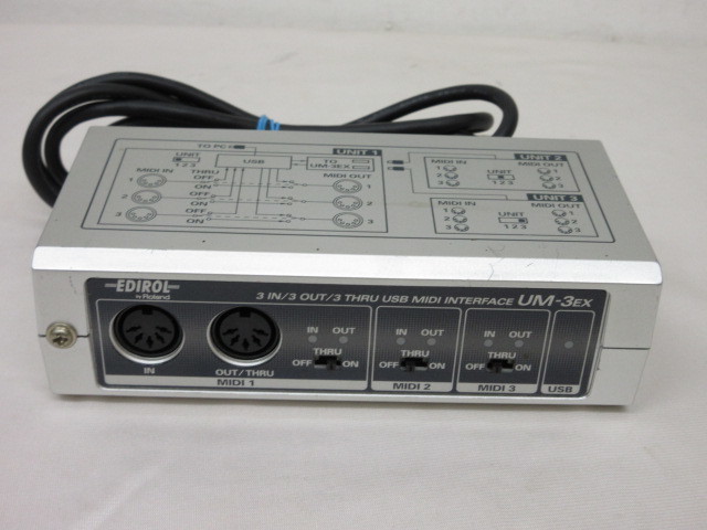 y7235 Roland EDIROL UM-3EX USB/MIDインターフェイス 動作未確認 ジャンク扱い 現状品(MIDIキーボード ...