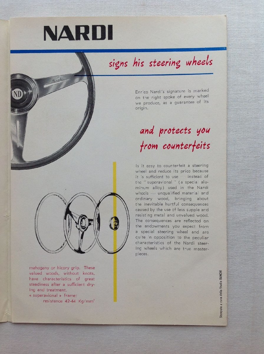 65527 ナルディ ステアリングホイール 当時ものカタログ Keep a good grip on your car with a ...