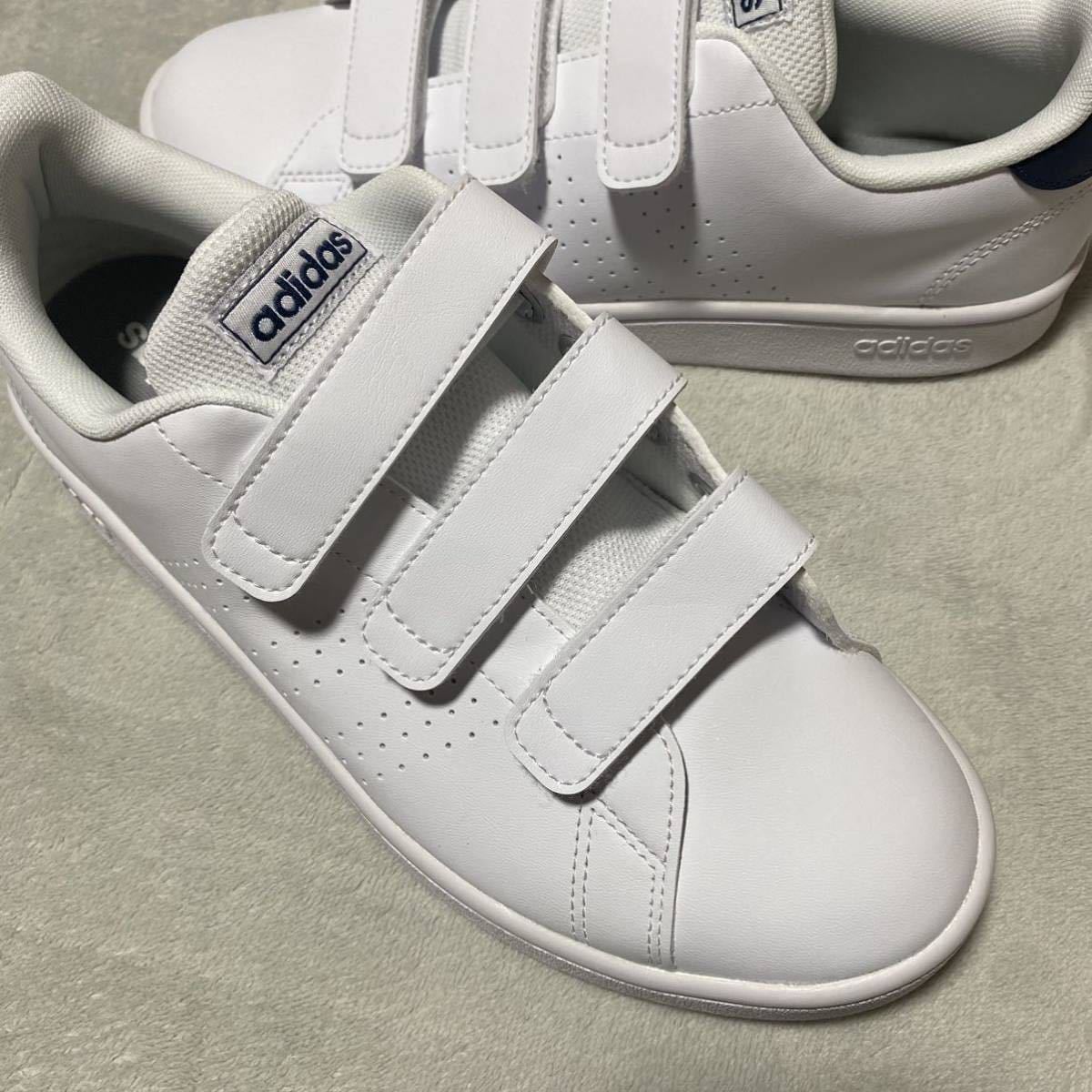 adidas ADVANCOURT BASE VELCROU アディダス アドバンコート ベース ベルクロ 白 紺 正規品 27.0 US9 ...