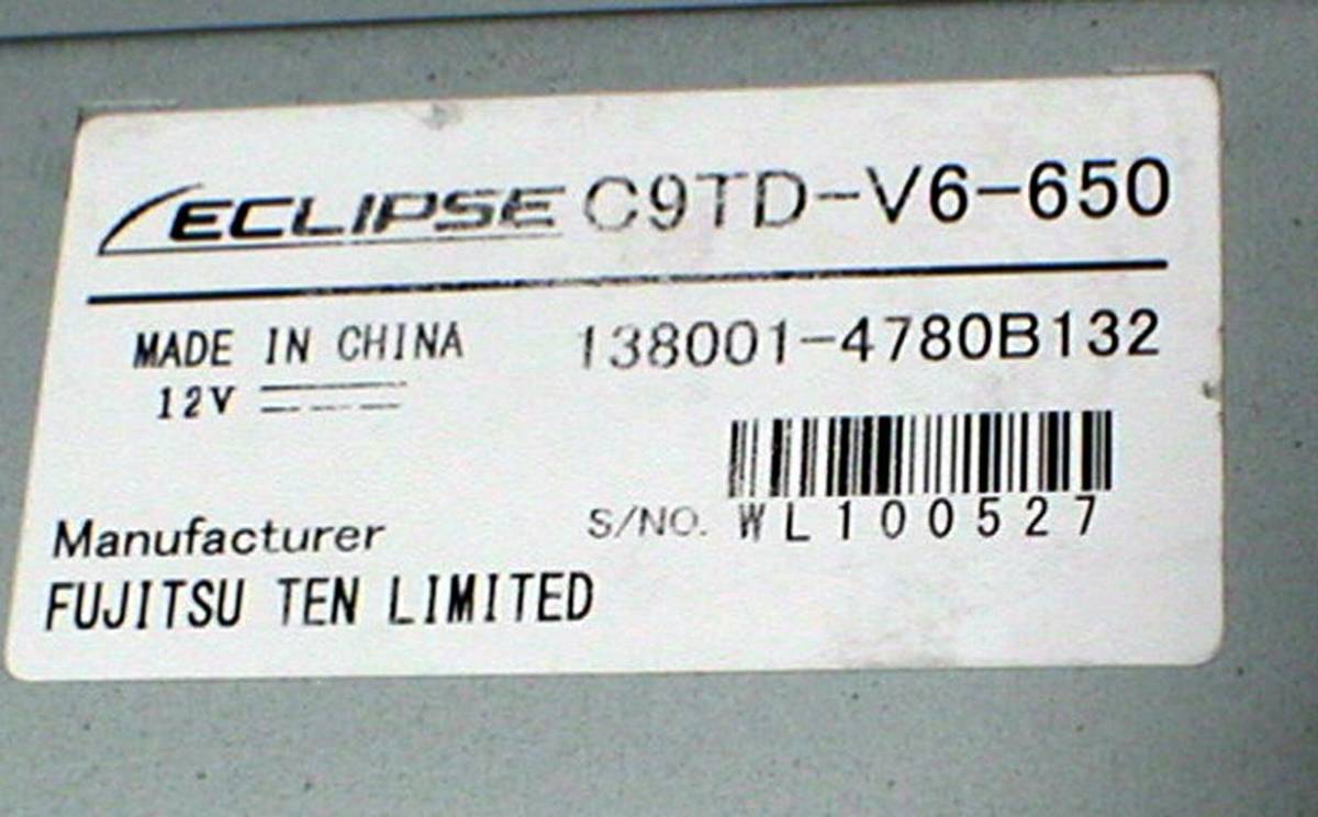 ECLIPSE C9TD-V6-650 138001-4780B132 FUJITSU TEN CA9TD Navigation System unit Junk イクリプス カー ...